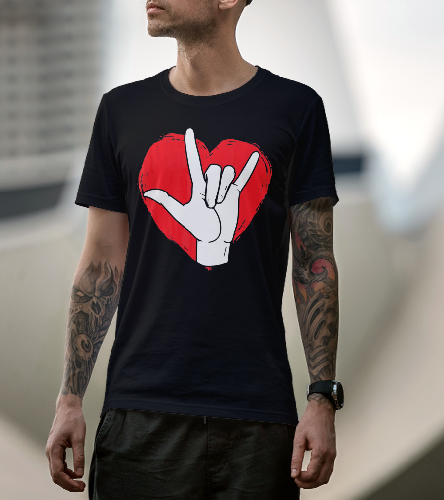 Sign Language I Love You ASL Heart Valentine's Gesture T-Shirt