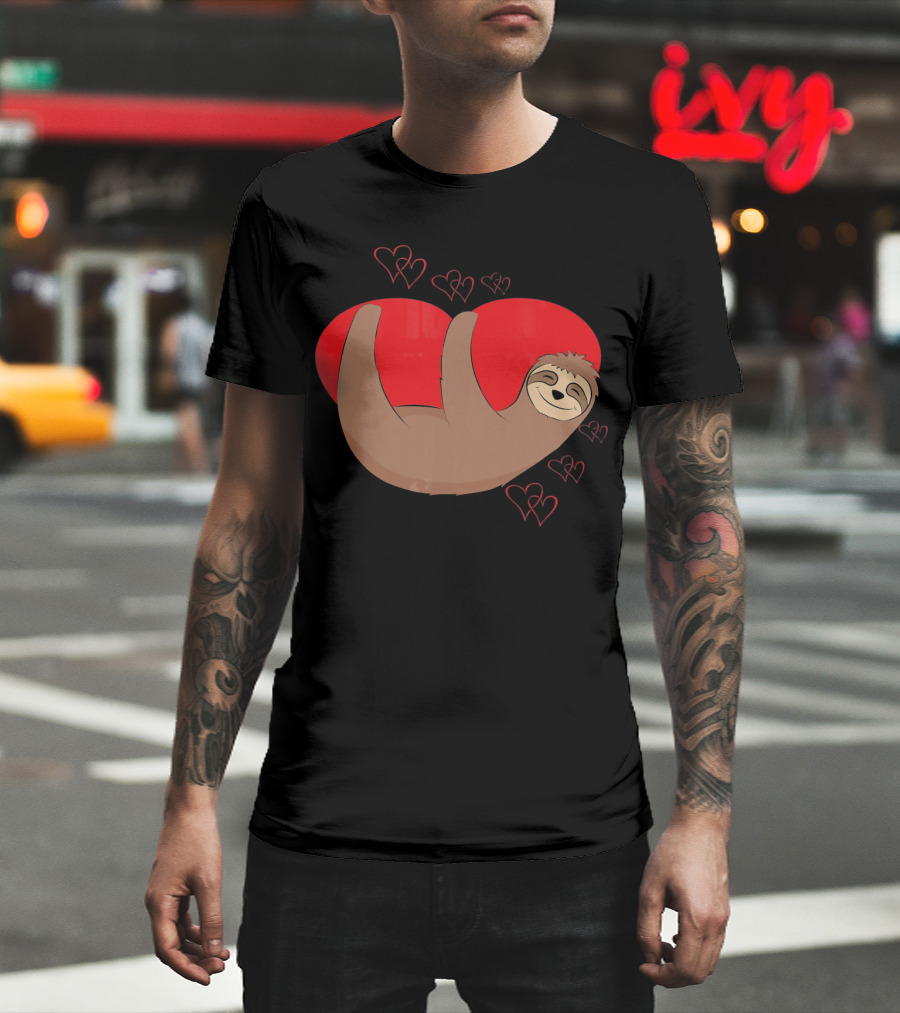 Valentines Sloth Heart T-Shirt
