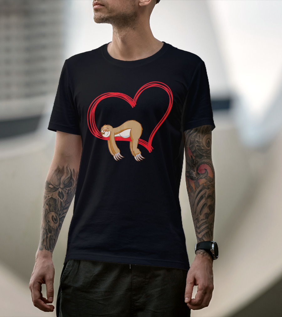 Sloth Lover Funny Sloth Heart Embrace T-Shirt