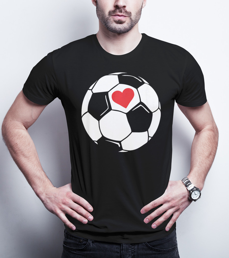 Soccer Valentines Day Heart In Soccer Ball T-Shirt