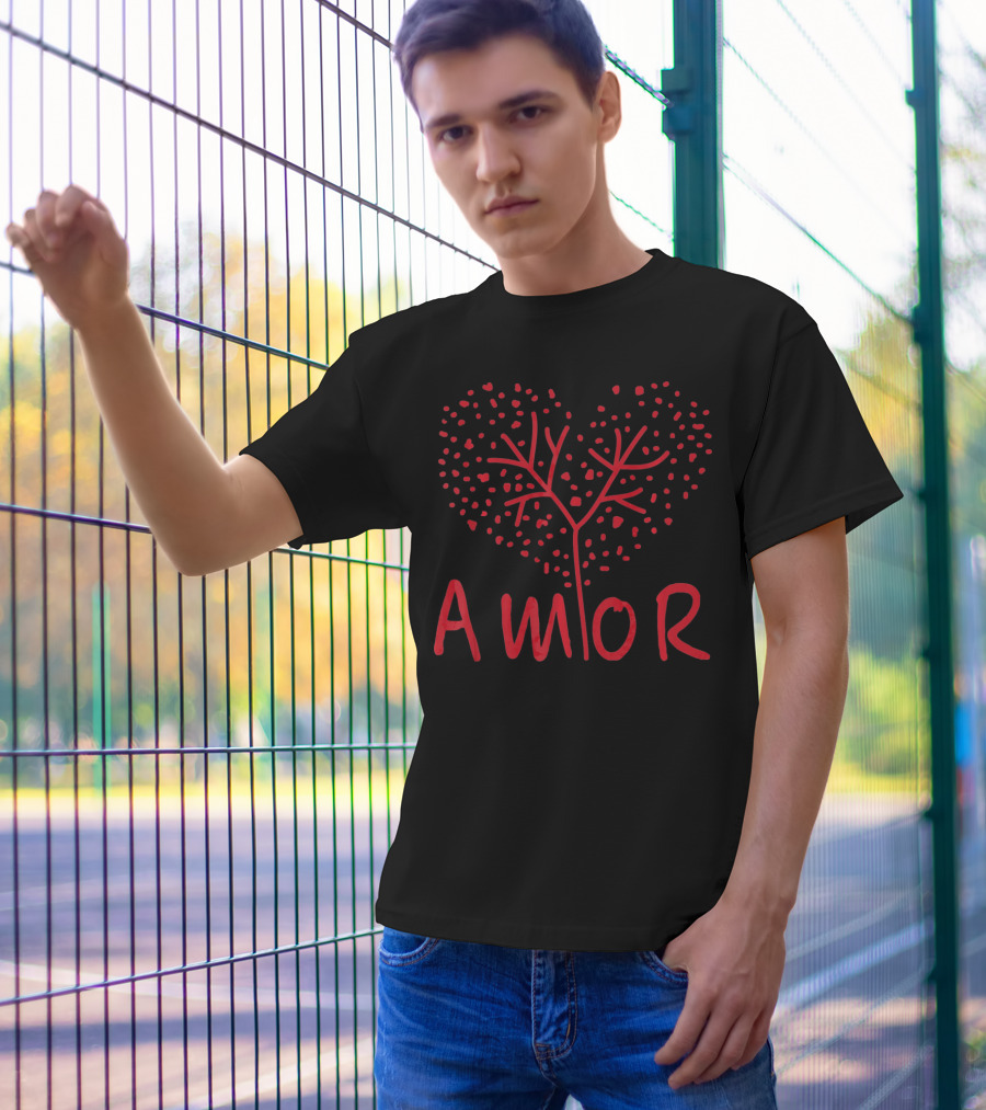 Amor Spanish Valentines Day Heart T-Shirt