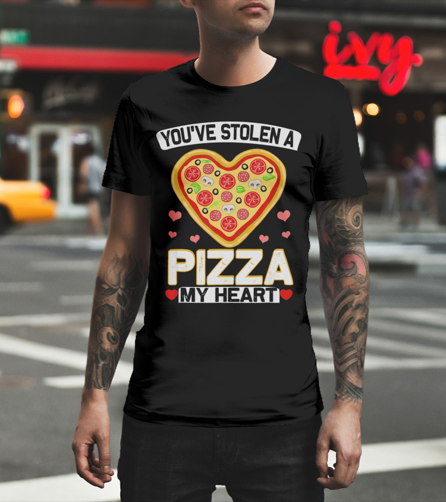 You've Stolen A Pizza My Heart Valentine's Day Hearts T-Shirt