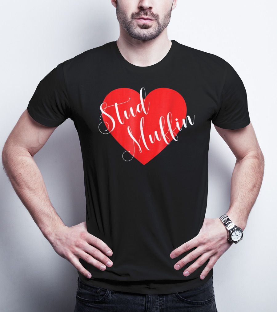 Stud Muffin Retro Vintage Valen Heart T-Shirt