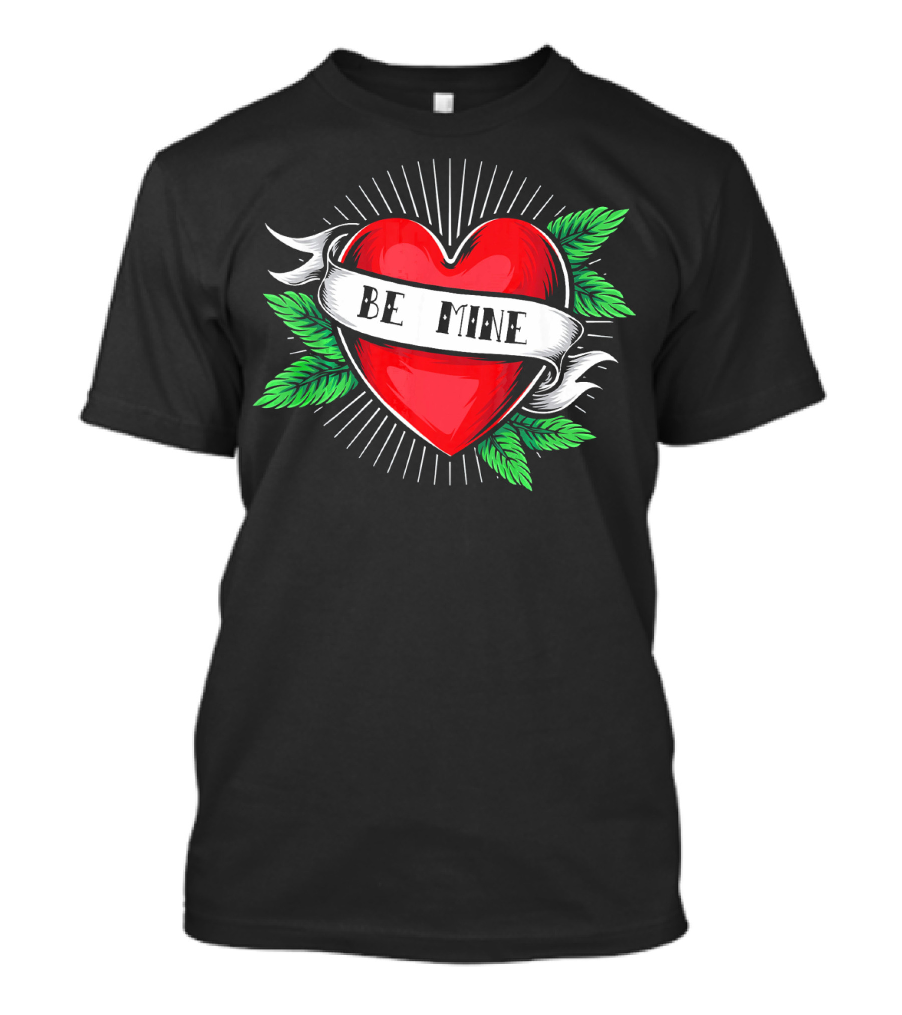 Tattoo Heart Be Mine Valentines Day Love Banner T-Shirt
