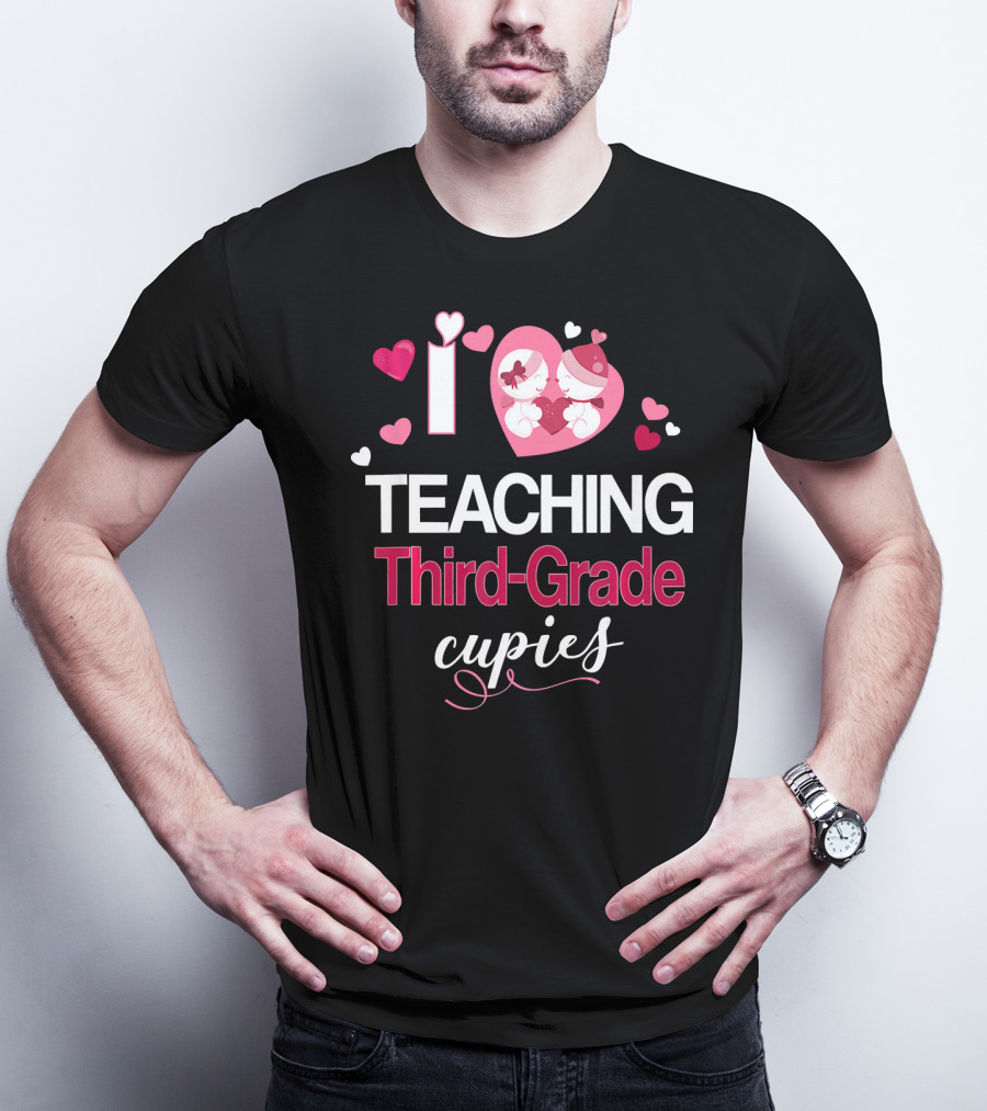I Love Teaching Third-Grade Cupids Valentine T-Shirt