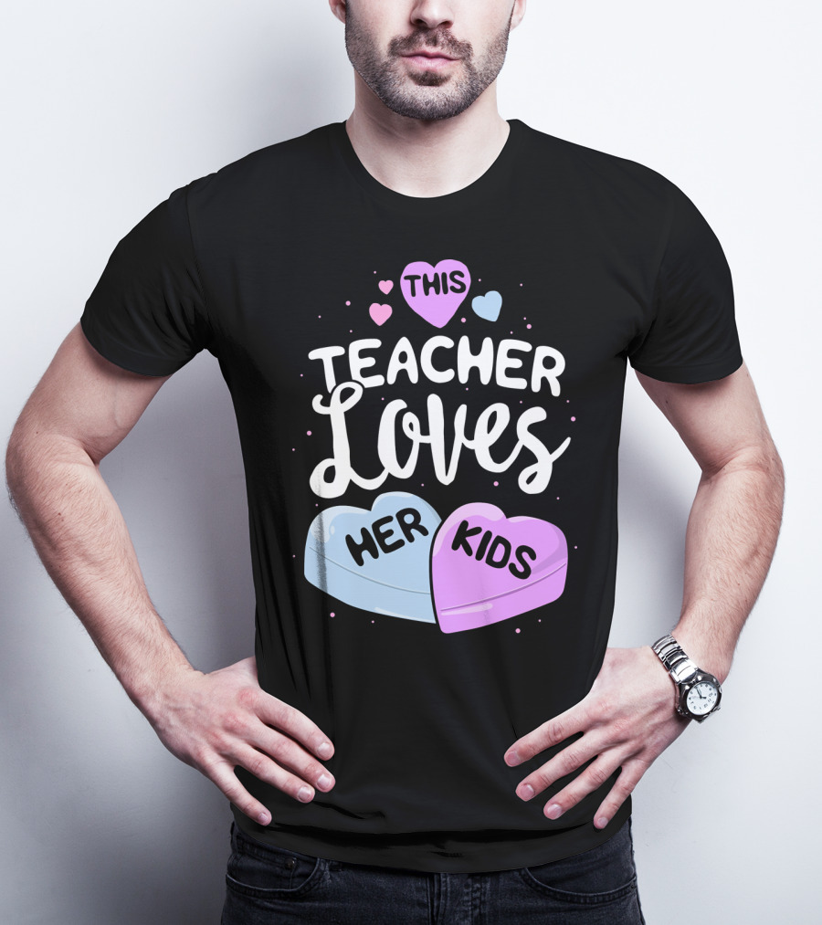 This Teacher Loves Her Kids Hearts T-Shirt