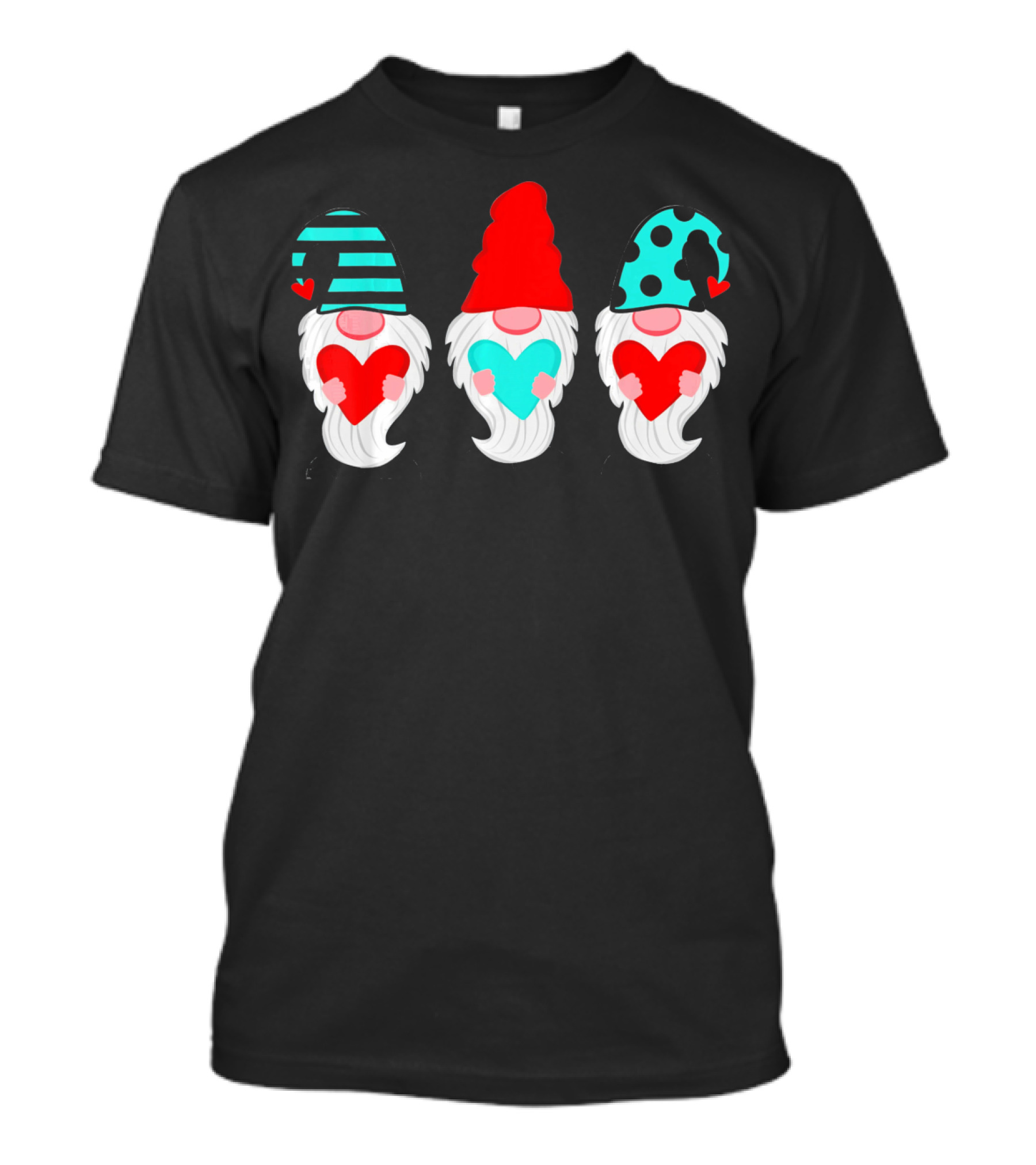 Three Gnomes Holding Hearts Valentine's Day T-Shirt