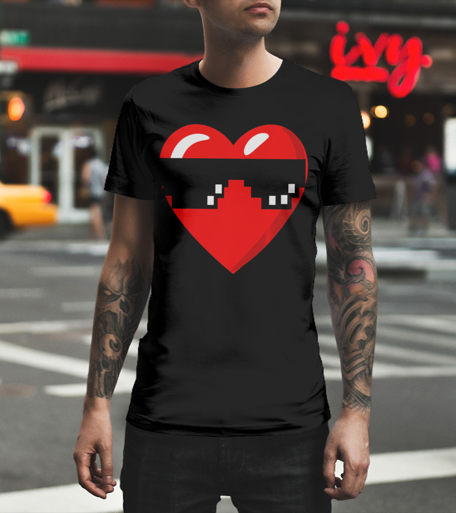 Thug Heart With Sunglasses Funny Meme Style Men Women Youth T-Shirt