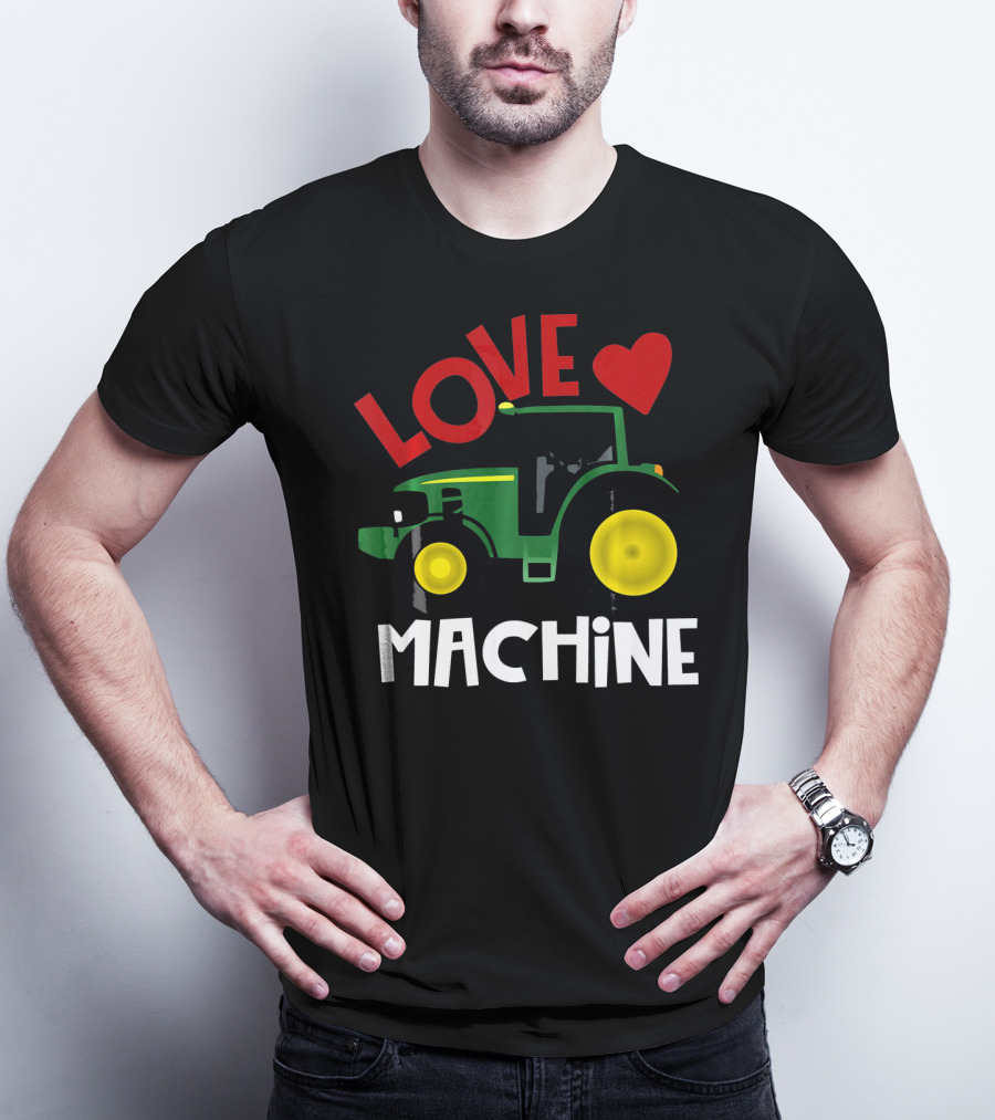 Love Machine Tractor Farm Valentine T-Shirt