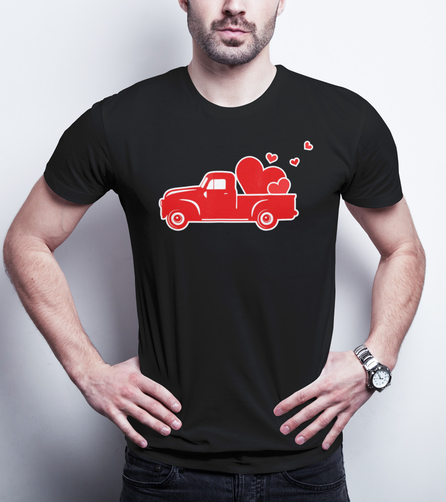 Toddler Boy Heart Truck Valentine T-Shirt