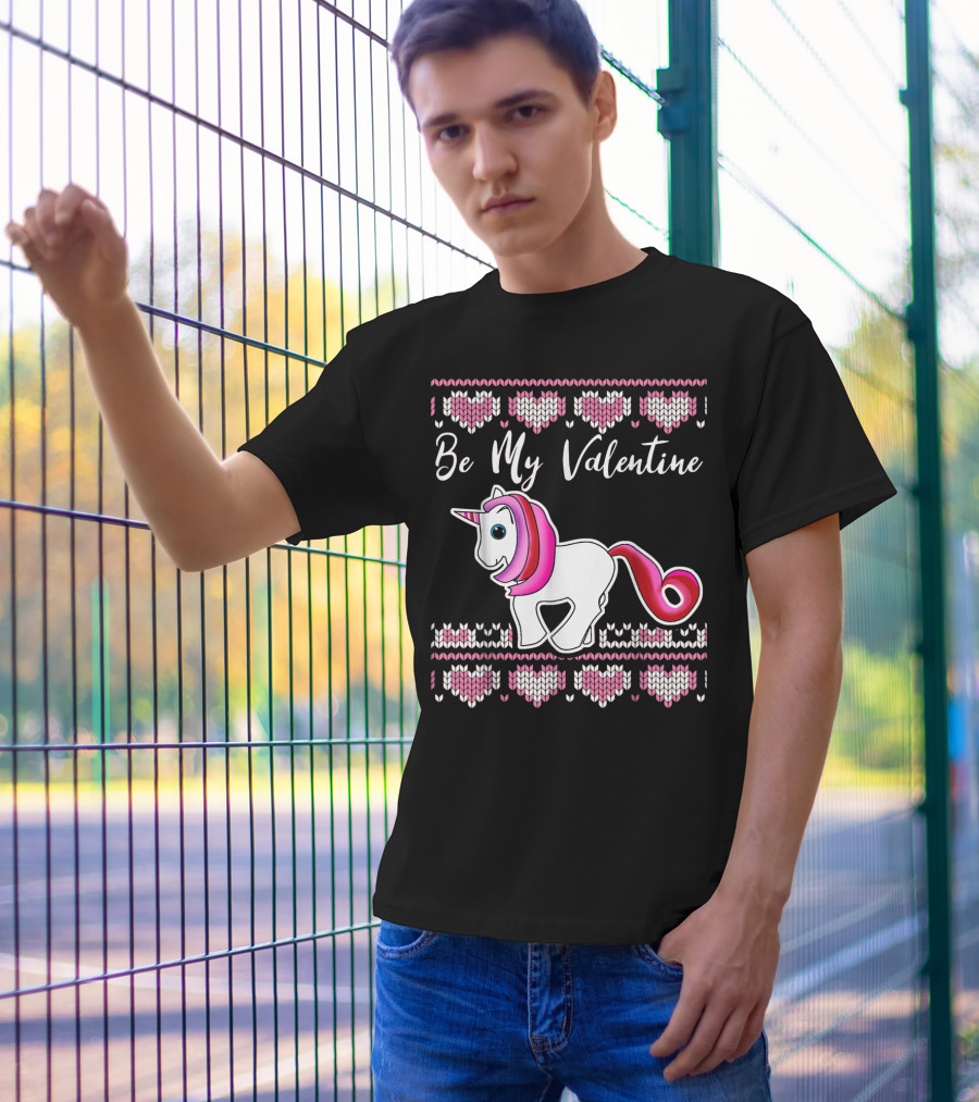 Ugly Valentines Day Unicorn Be My Valentine T-Shirt