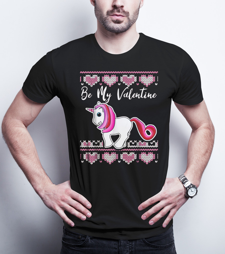 Ugly Valentines Day Unicorn Be My Valentine T-Shirt