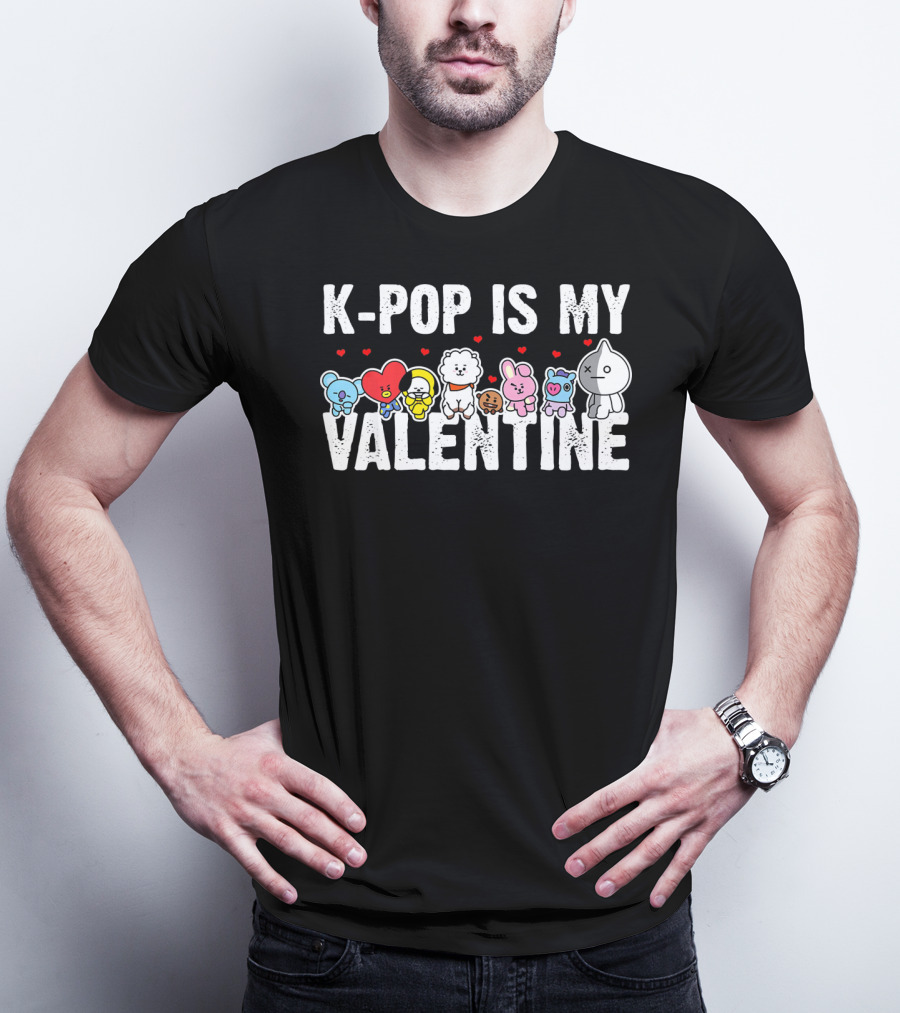BT21 K-Pop Is My Valentine Characters T-Shirt