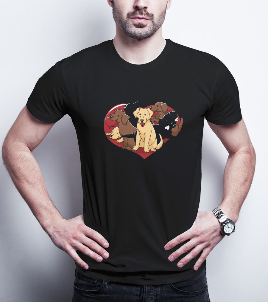 Labrador Retriever Heart Shape Dog Lovers Valentines Day T-Shirt