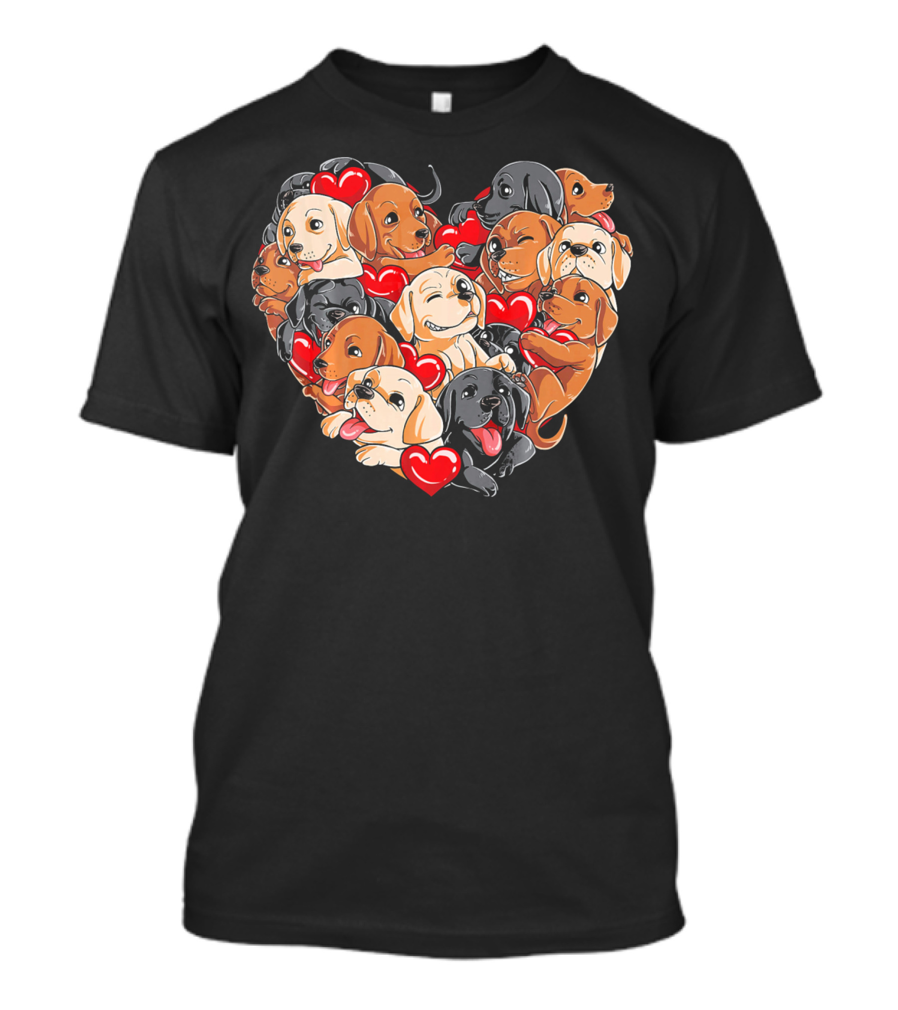 Labrador Puppies Heart Valentine’s Day T-Shirt