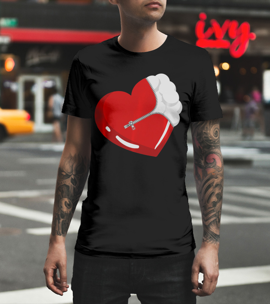Lacrosse Ball Heart With Zipper Valentines T-Shirt