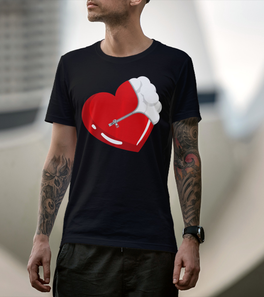 Lacrosse Ball Heart With Zipper Valentines T-Shirt