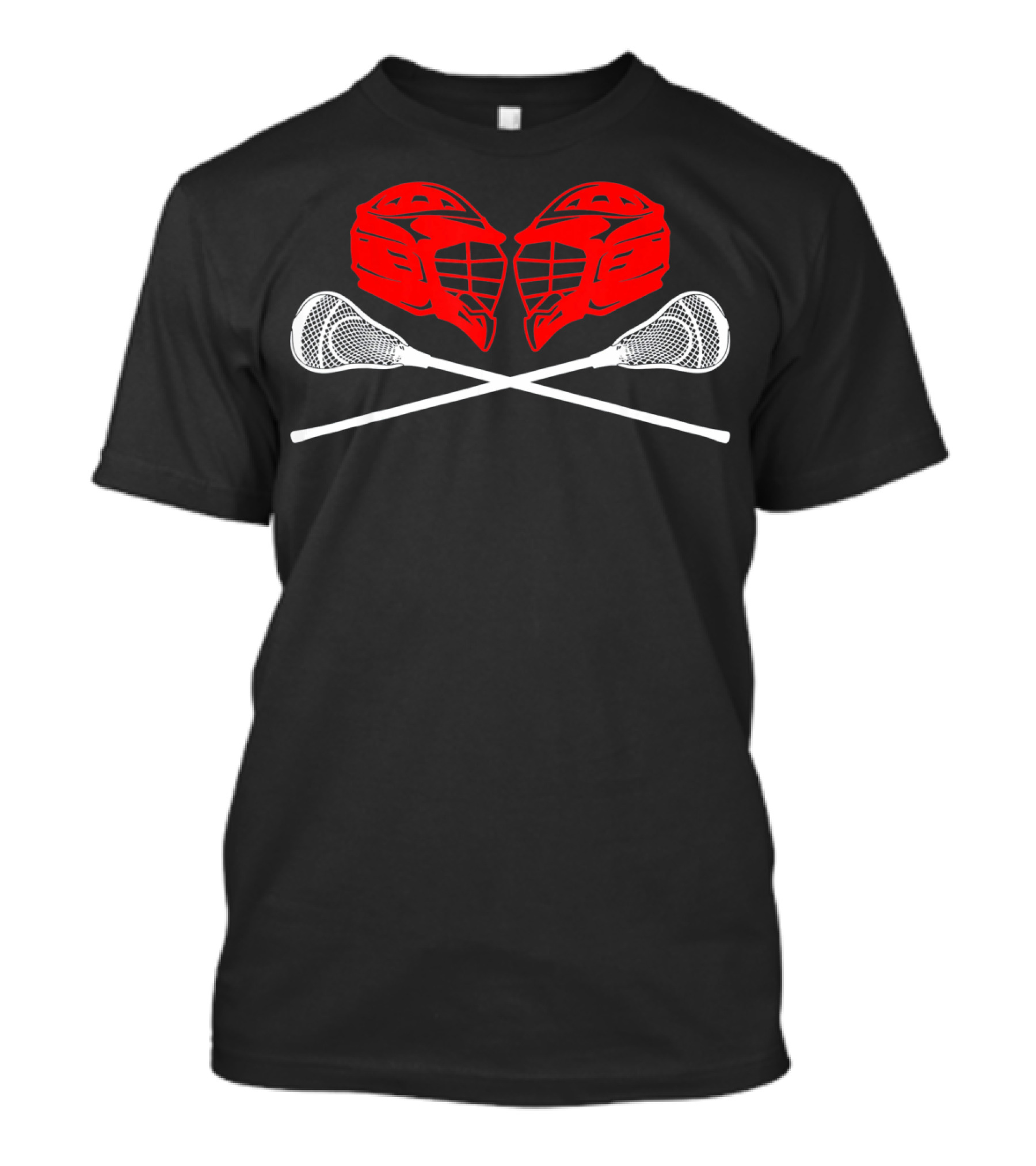 Valentine Lacrosse Helmets And Sticks Crossed Adults T-Shirt