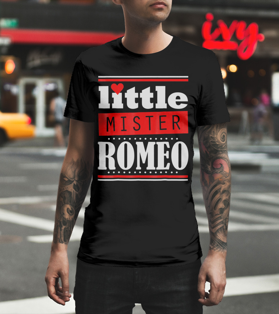 Little Mister Romeo Cute Funny Valentine Heart T-Shirt