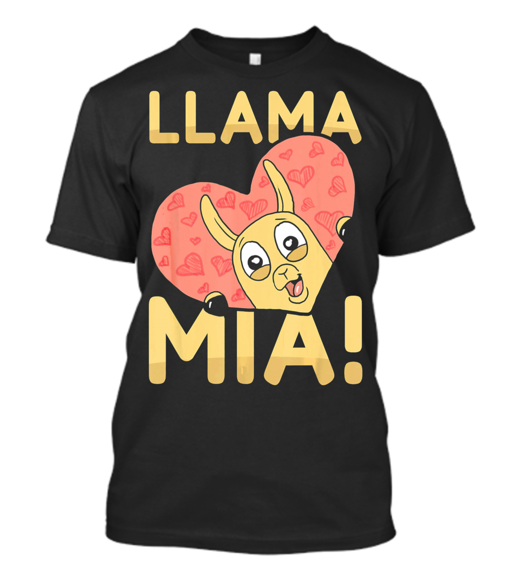 Llama Mia Love Heart Valentine's Day T-Shirt