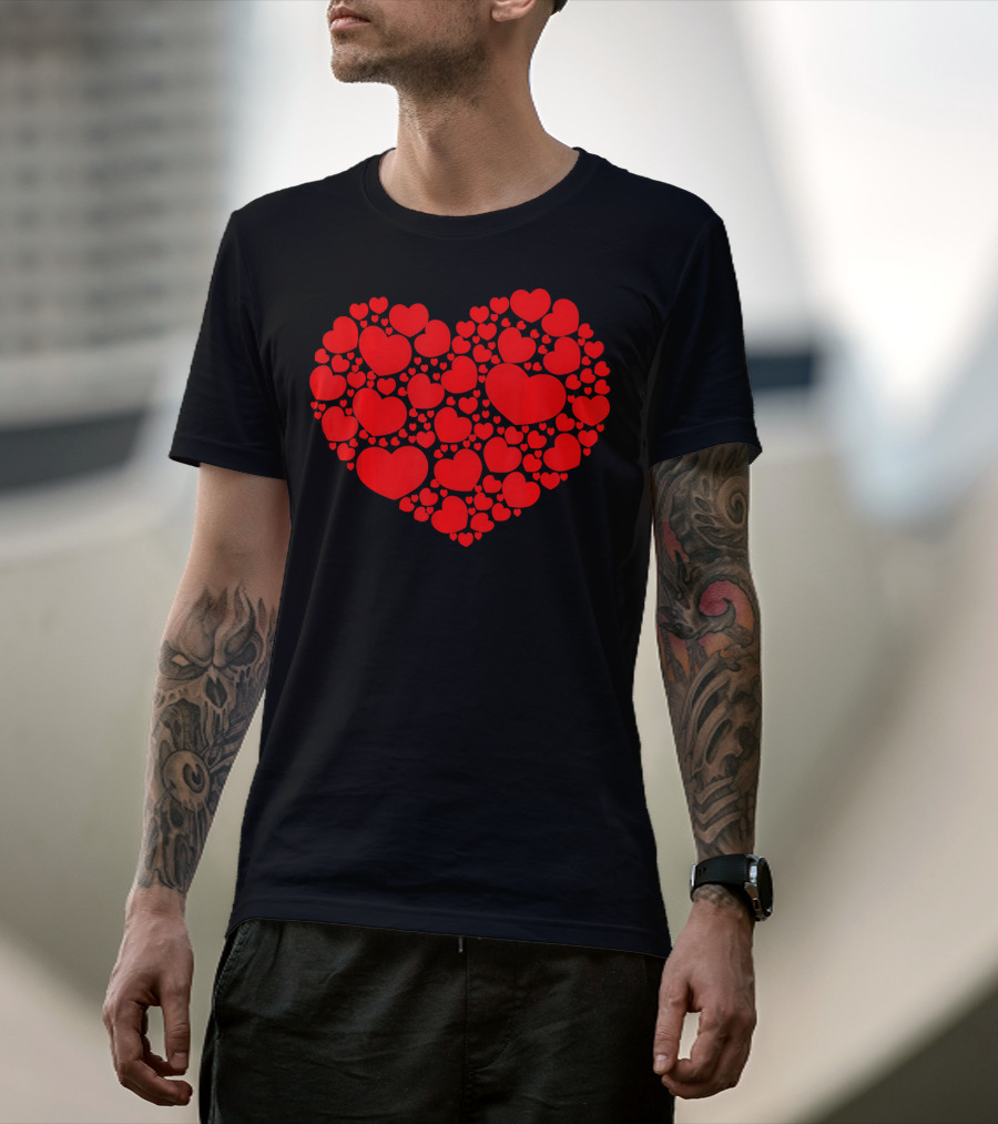 Valentines Day Lots Of Heart Red Hearts Couple T-Shirt