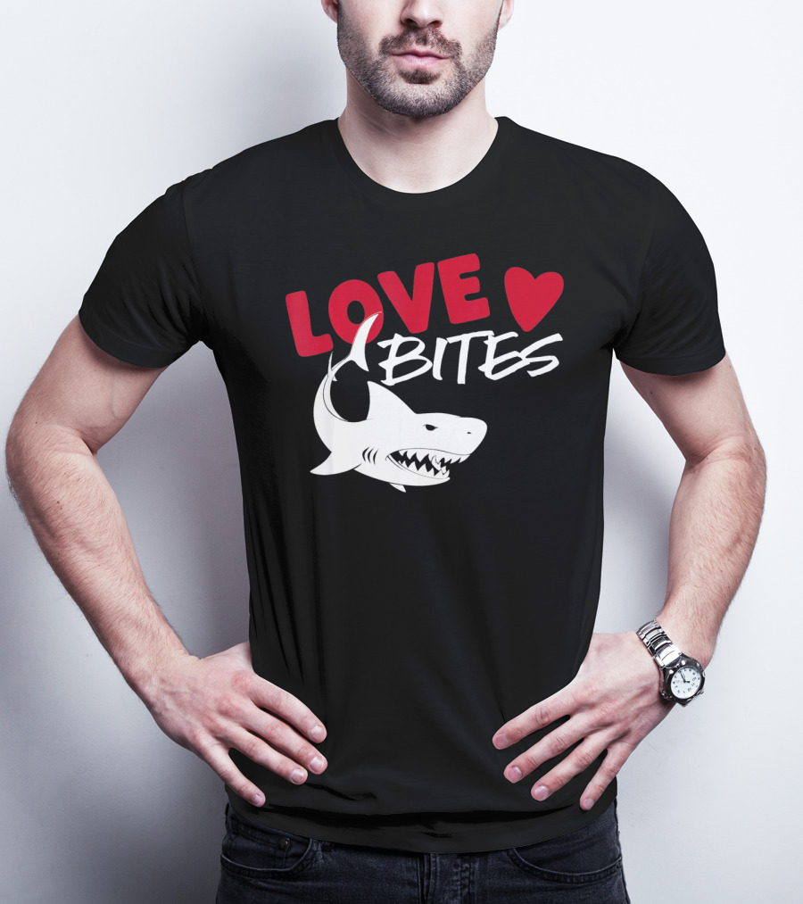 Valentines Day Shark Love Bites T-Shirt