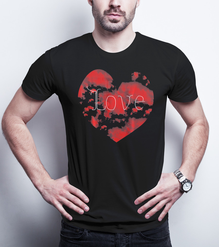Love In Clouds Red Heart T-Shirt