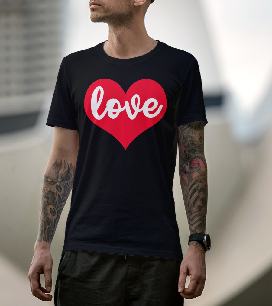 Love In Red Heart Valentines Day T-Shirt