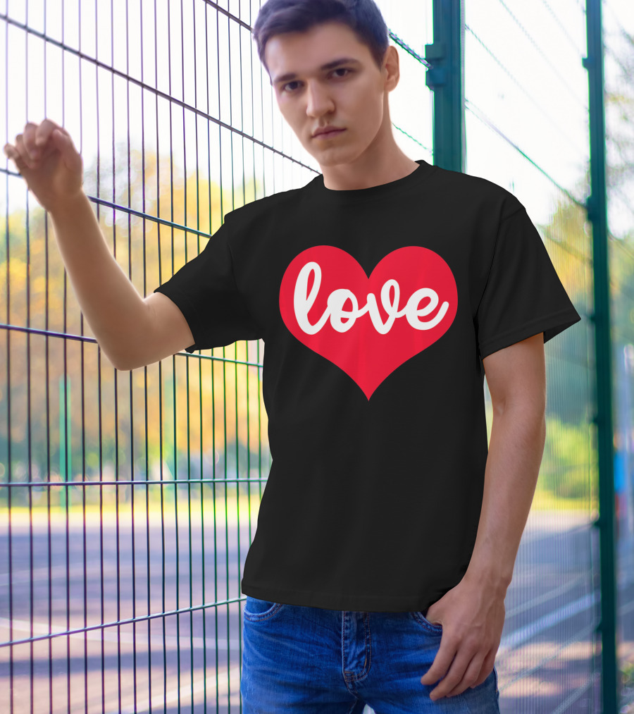 Love In Red Heart Valentines Day T-Shirt
