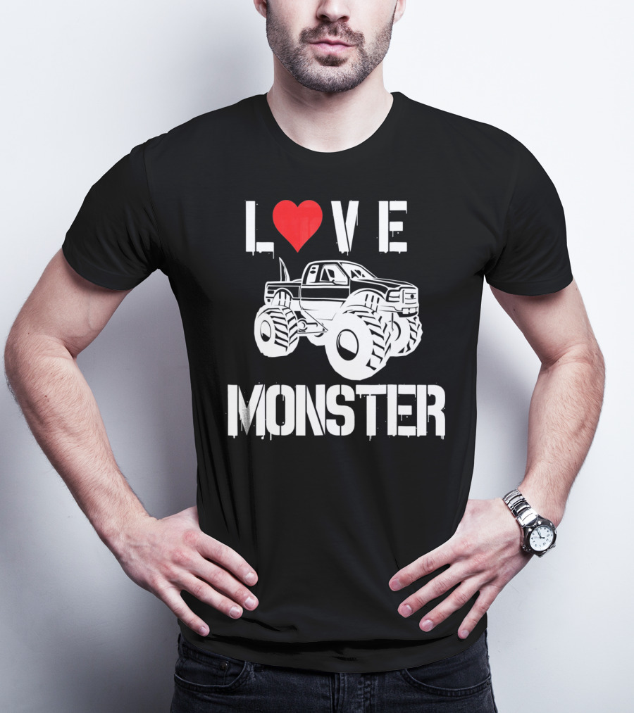 LOVE Monster Truck Valentine T-Shirt