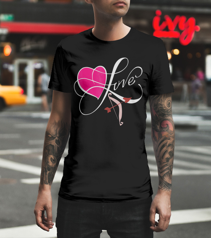 Love Stuck Valentine's Day Heart With Cupid's Arrow T-Shirt
