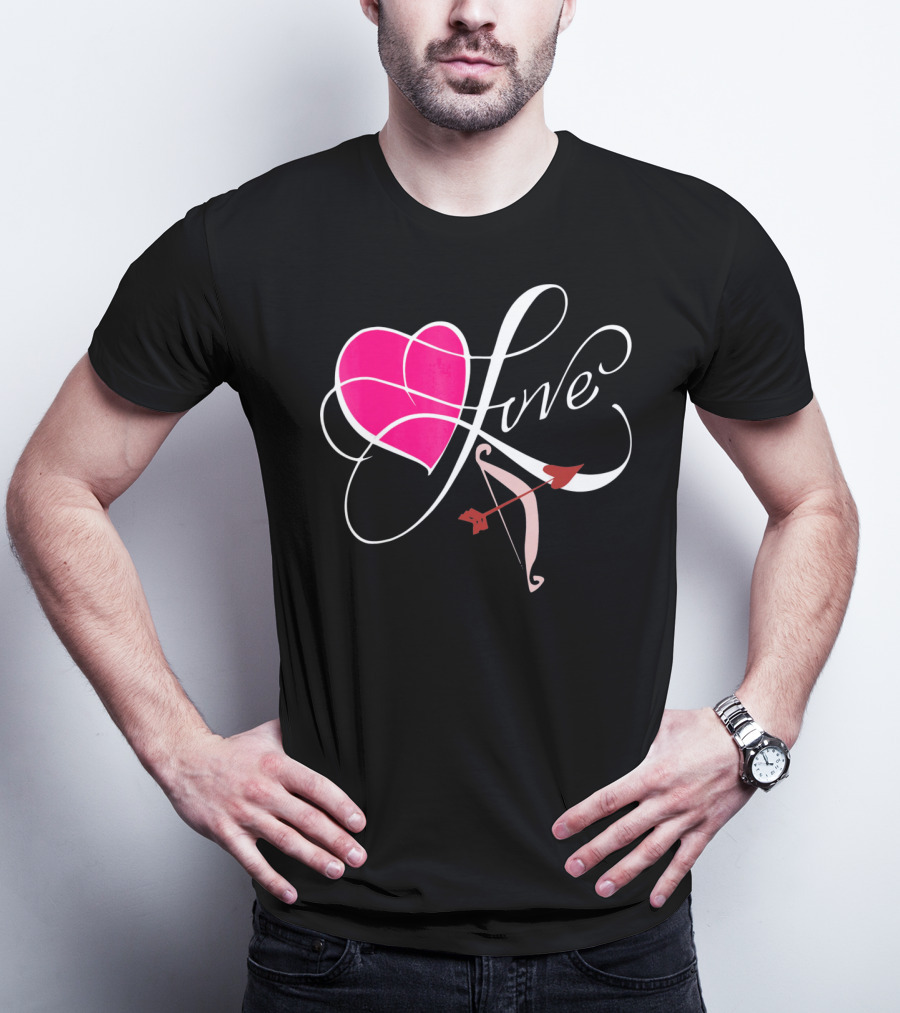 Love Stuck Valentine's Day Heart With Cupid's Arrow T-Shirt