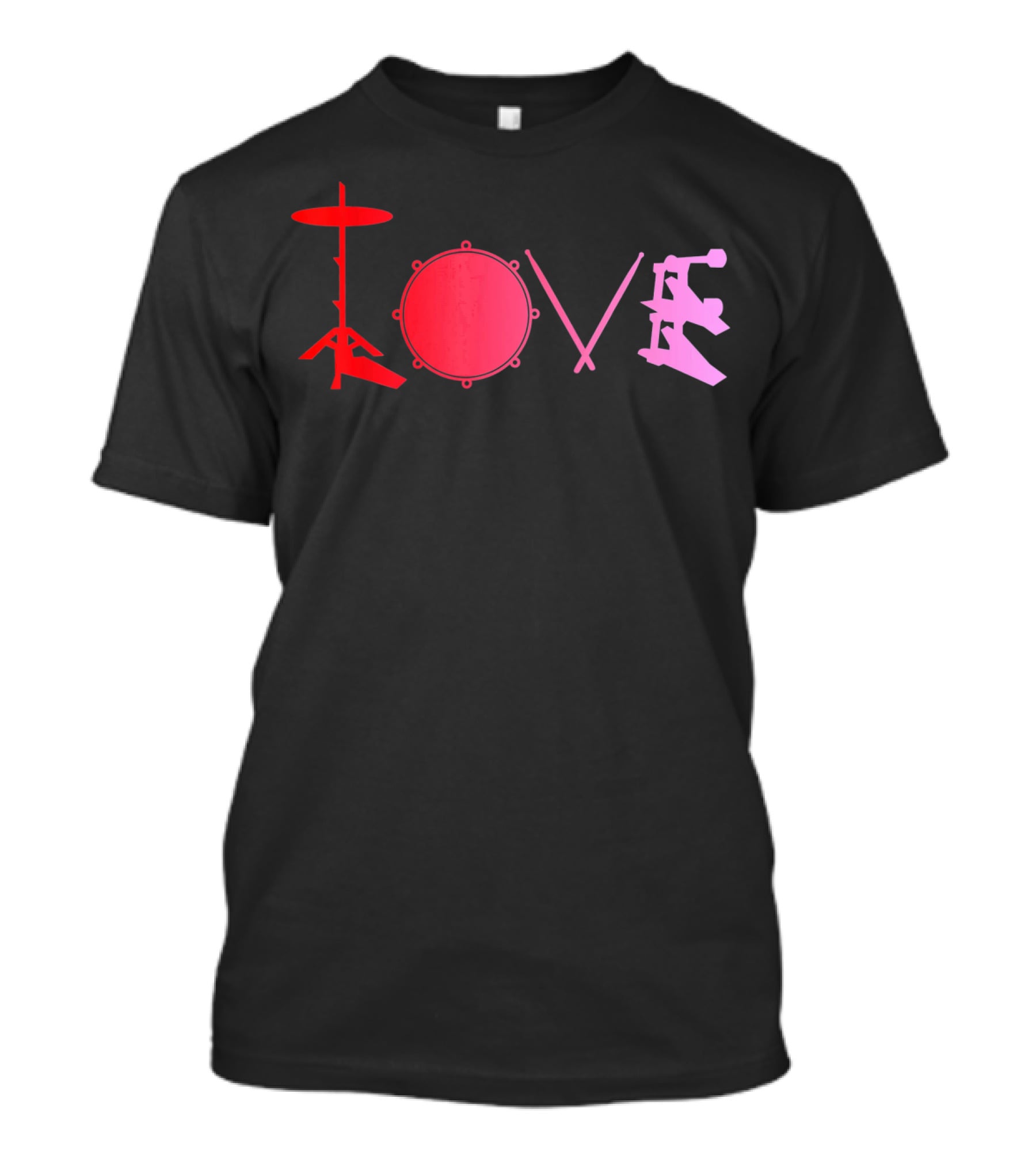 Love Valentines Day Drums Drum Set T-Shirt
