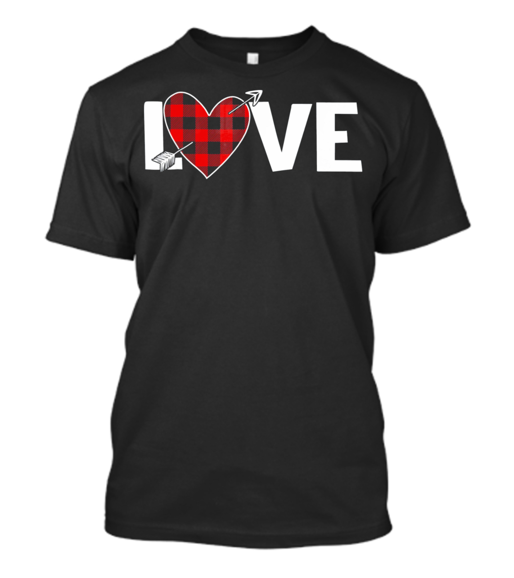 Love Heart Plaid Valentine With Arrow T-Shirt