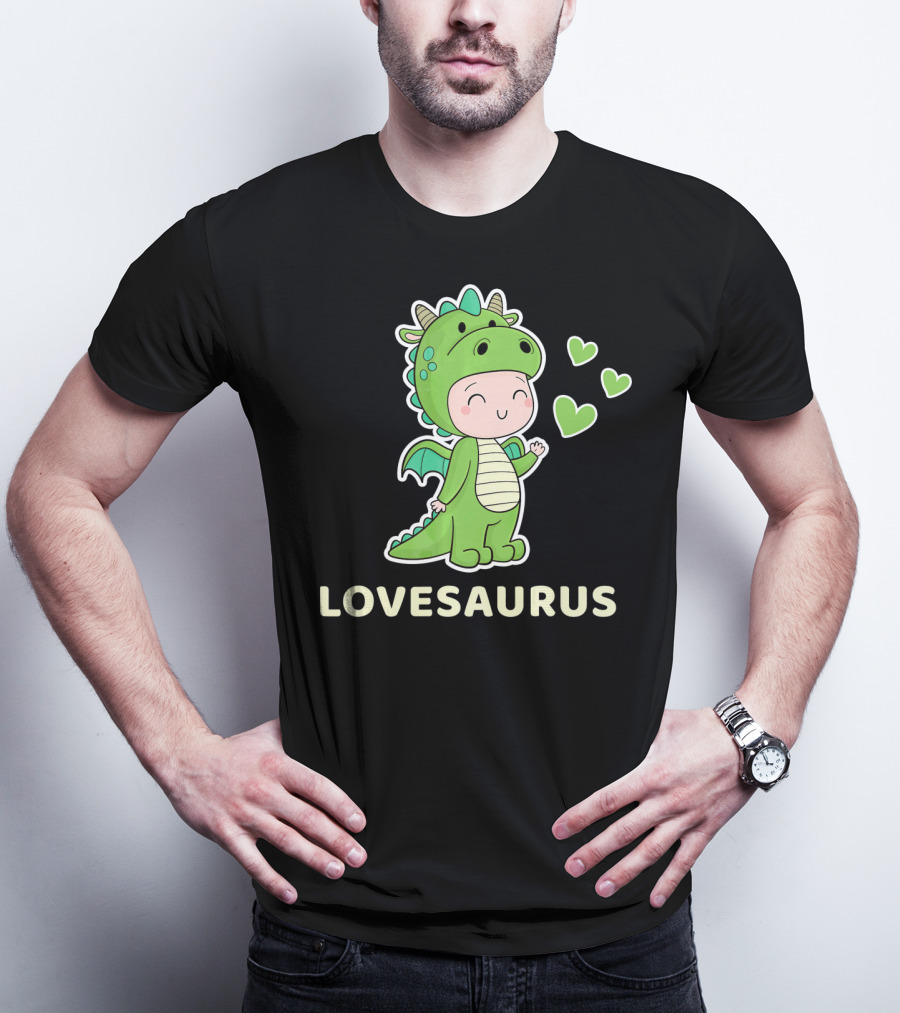 LOVESAURUS Valentine Dinosaur Hearts T-Shirt