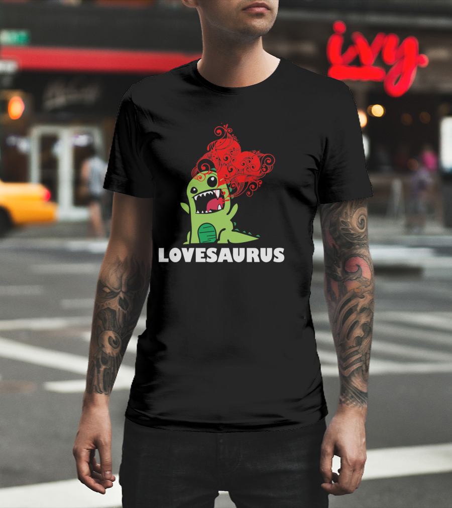 LOVESAURUS Valentines Day Dinosaur Heart T-Shirt