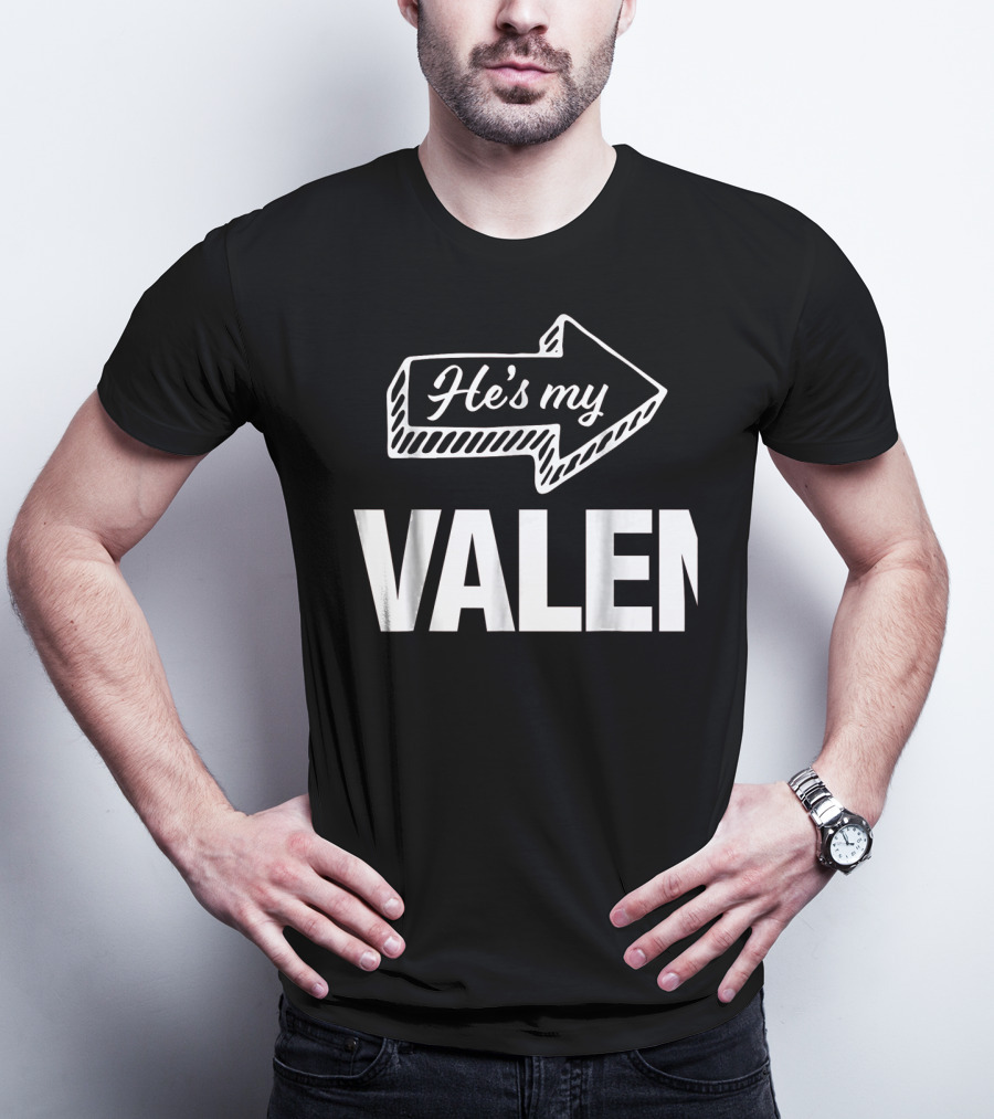 He's My Valentine Arrow Matching Mens T-Shirt
