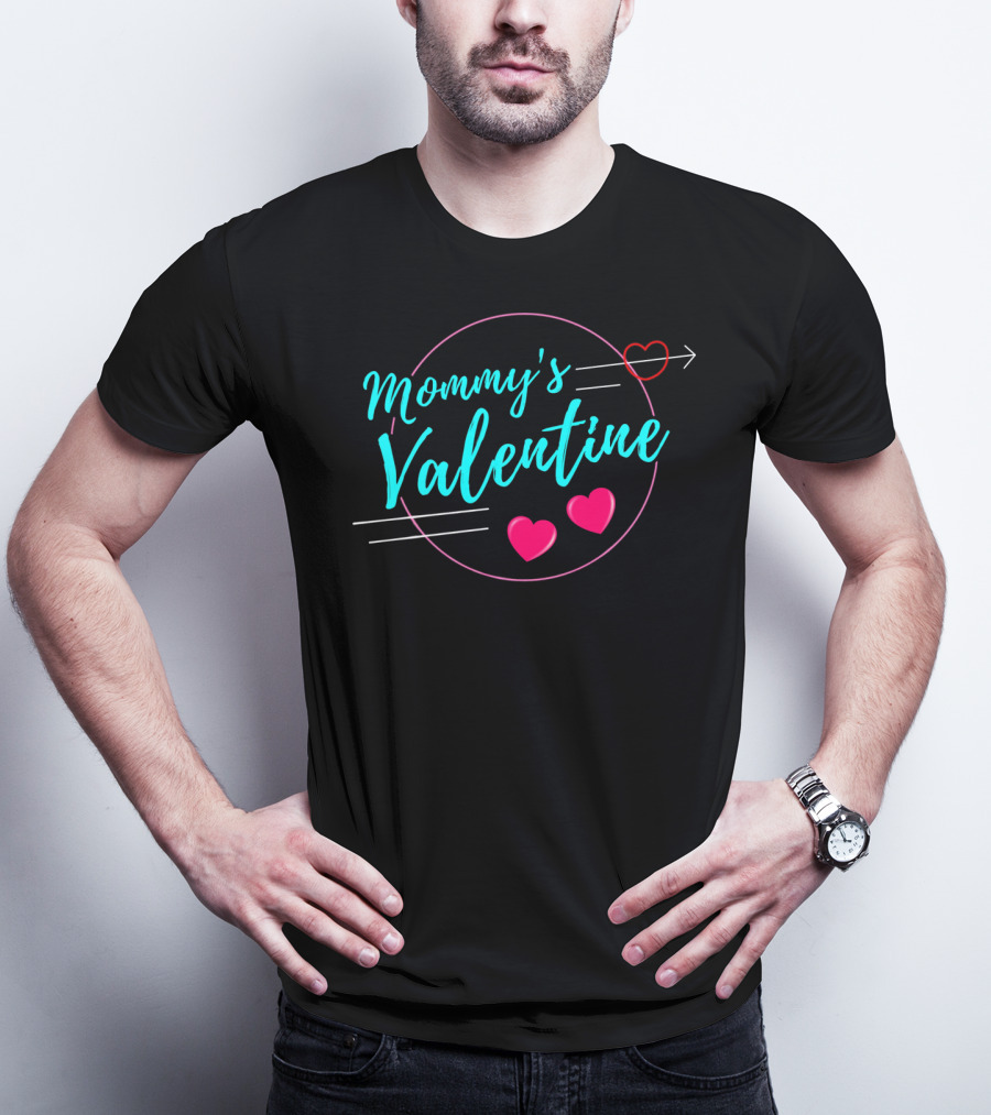 Mommy's Valentine Arrow Heart Highlights For Valentine's Day T-Shirt