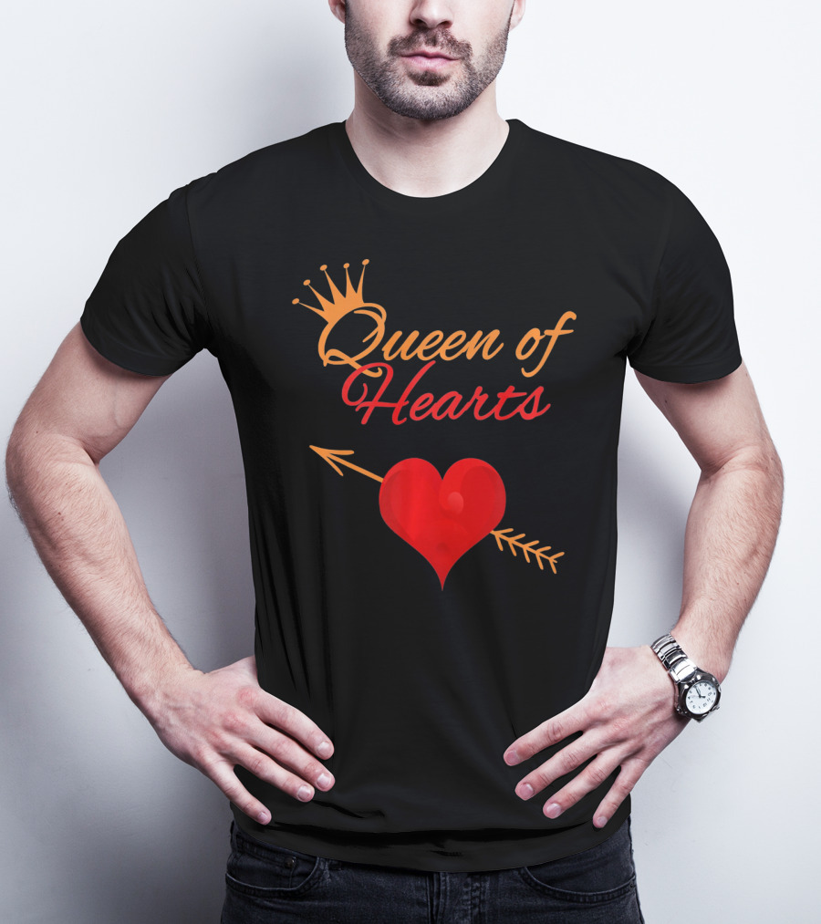 Mothers Day Queen Of Hearts Arrow And Crown T-Shirt