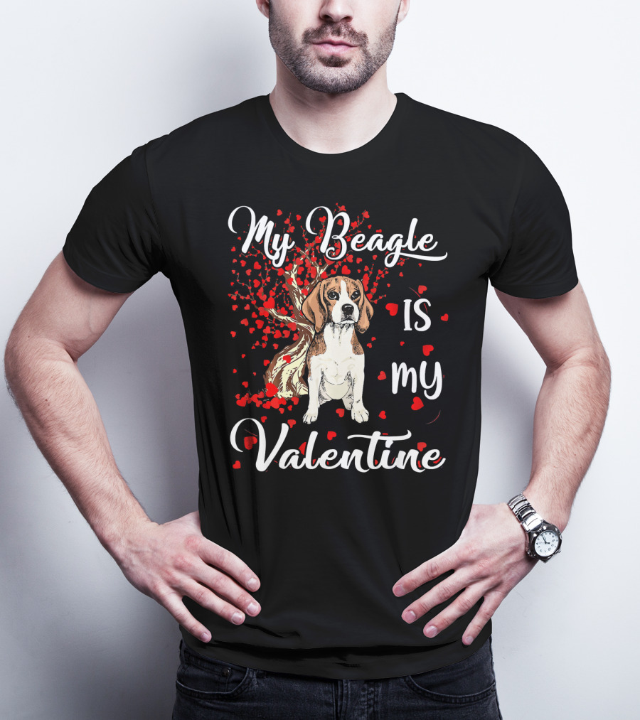 My Beagle Is My Valentine Hearts T-Shirt