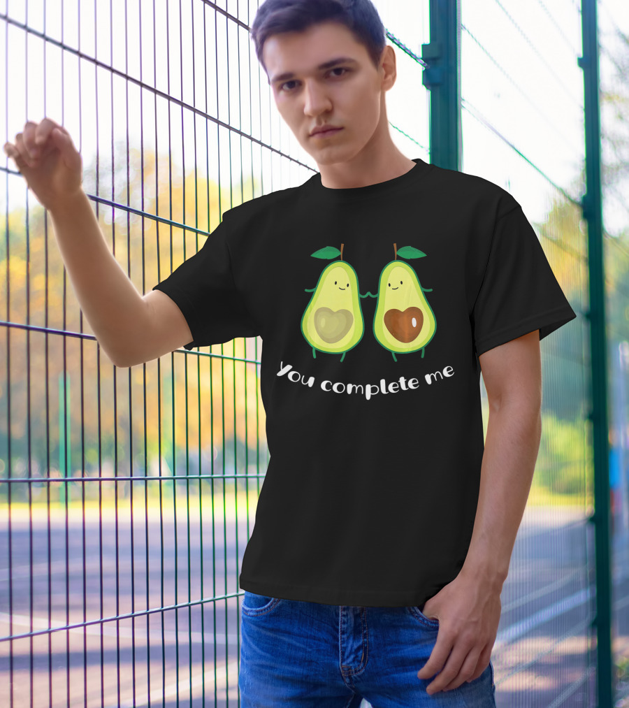 You Complete Me Funny Avocado Pair With Heart-Shaped Pits T-Shirt