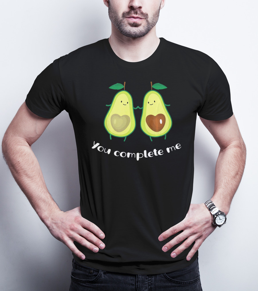 You Complete Me Funny Avocado Pair With Heart-Shaped Pits T-Shirt