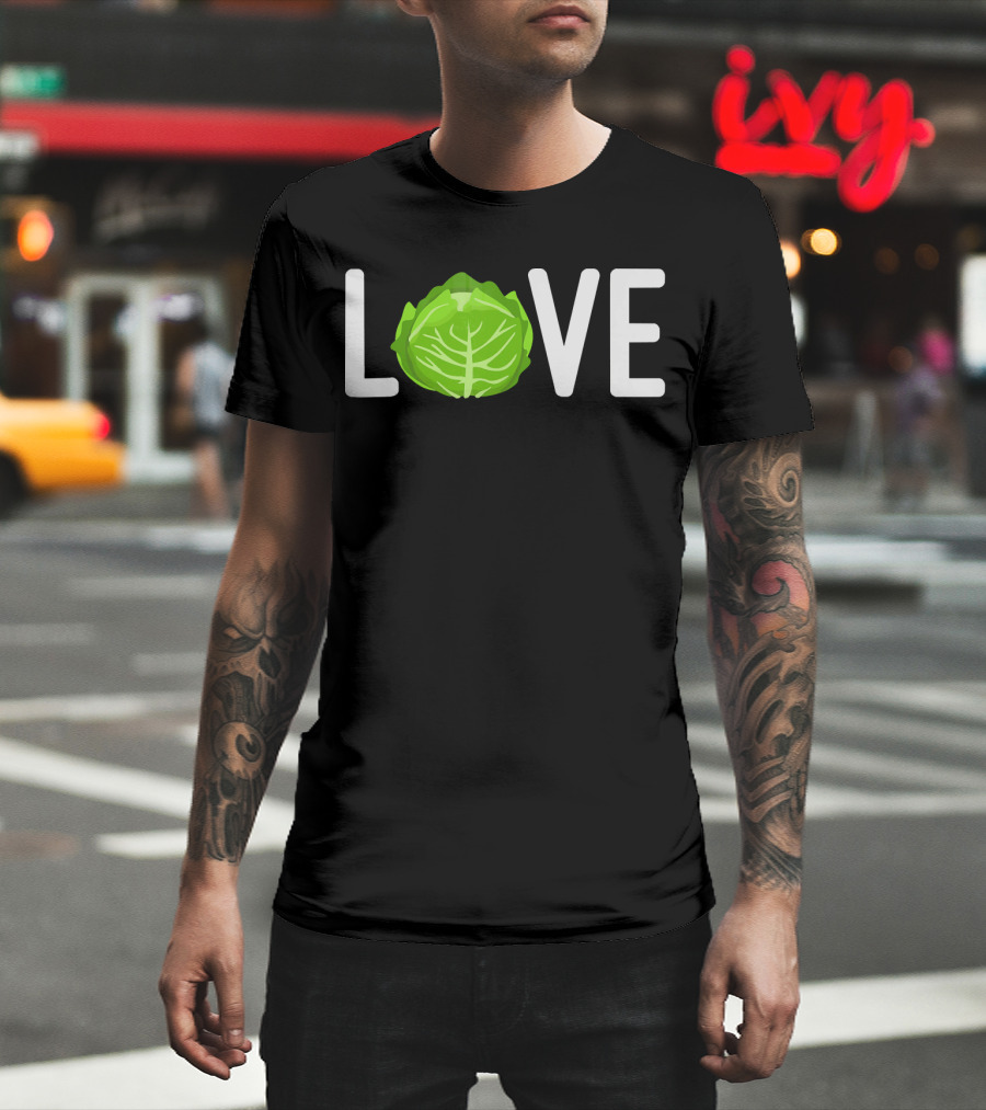 Love Cabbage Eating Clean Vegetarian Food T-Shirt