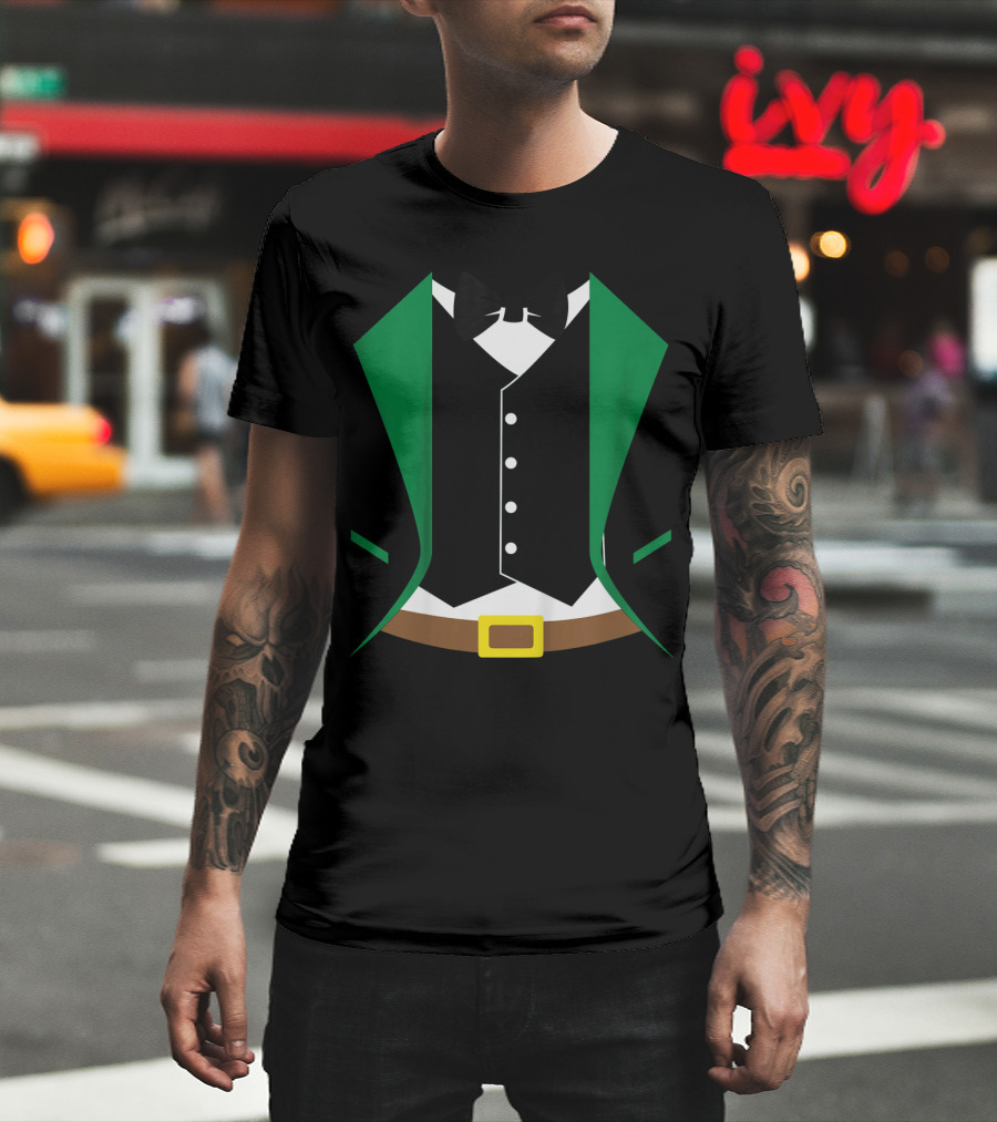 Kids Funny St Patrick's Day Leprechaun Tuxedo Costume T-Shirt