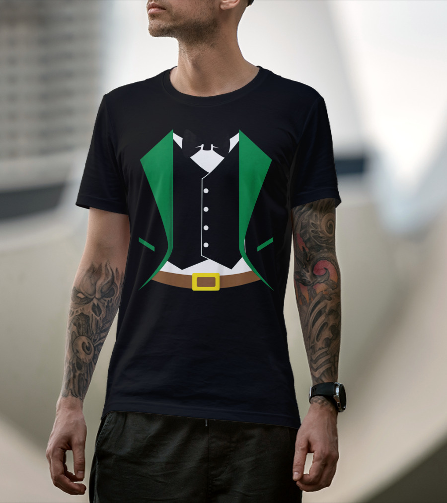 Kids Funny St Patrick's Day Leprechaun Tuxedo Costume T-Shirt