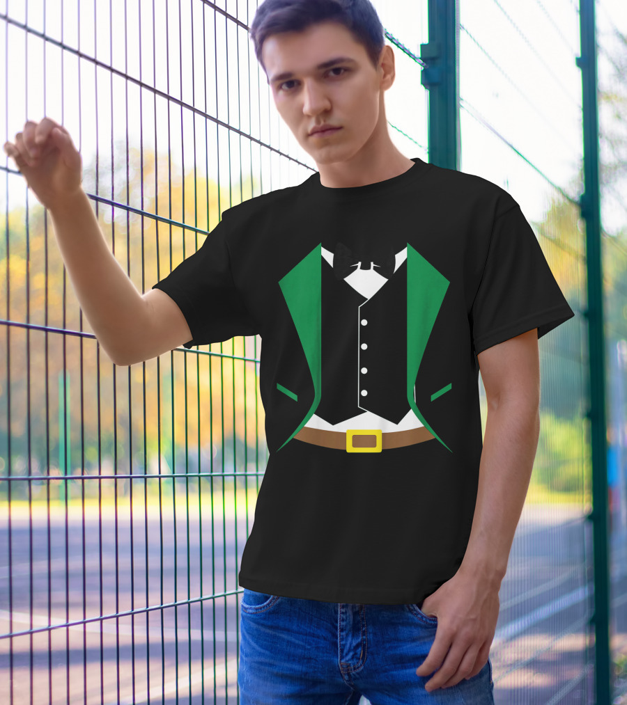 Kids Funny St Patrick's Day Leprechaun Tuxedo Costume T-Shirt