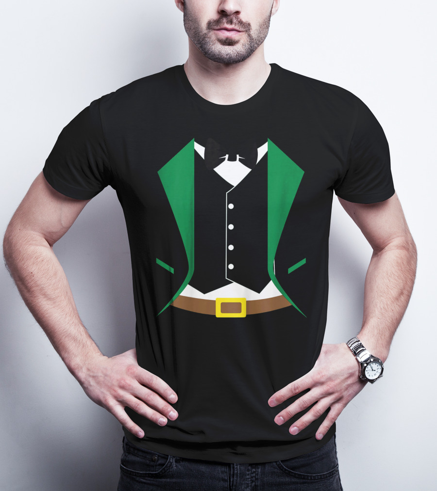 Kids Funny St Patrick's Day Leprechaun Tuxedo Costume T-Shirt