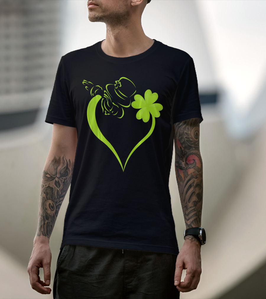 Dabbing Leprechaun Heart Shamrock St Patrick's T-Shirt