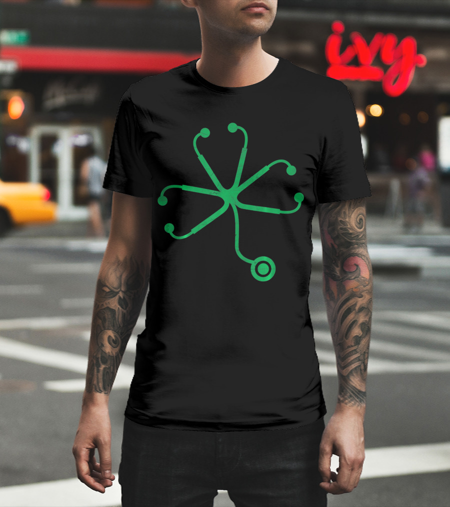 NURSE PATRICKS DAY Shamrock Stethoscope Green Stethoscope Shamrock T-Shirt