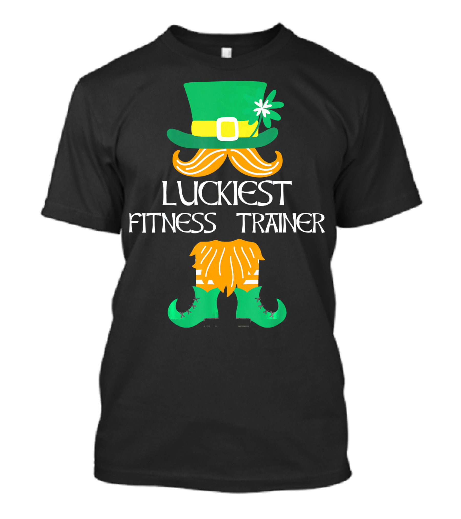 Luckiest Fitness Trainer Leprechaun Shamrock Hat And Boots T-Shirt